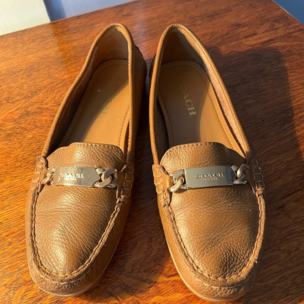 Coach Tan Driving Loafers Flat Bottoms - Gem